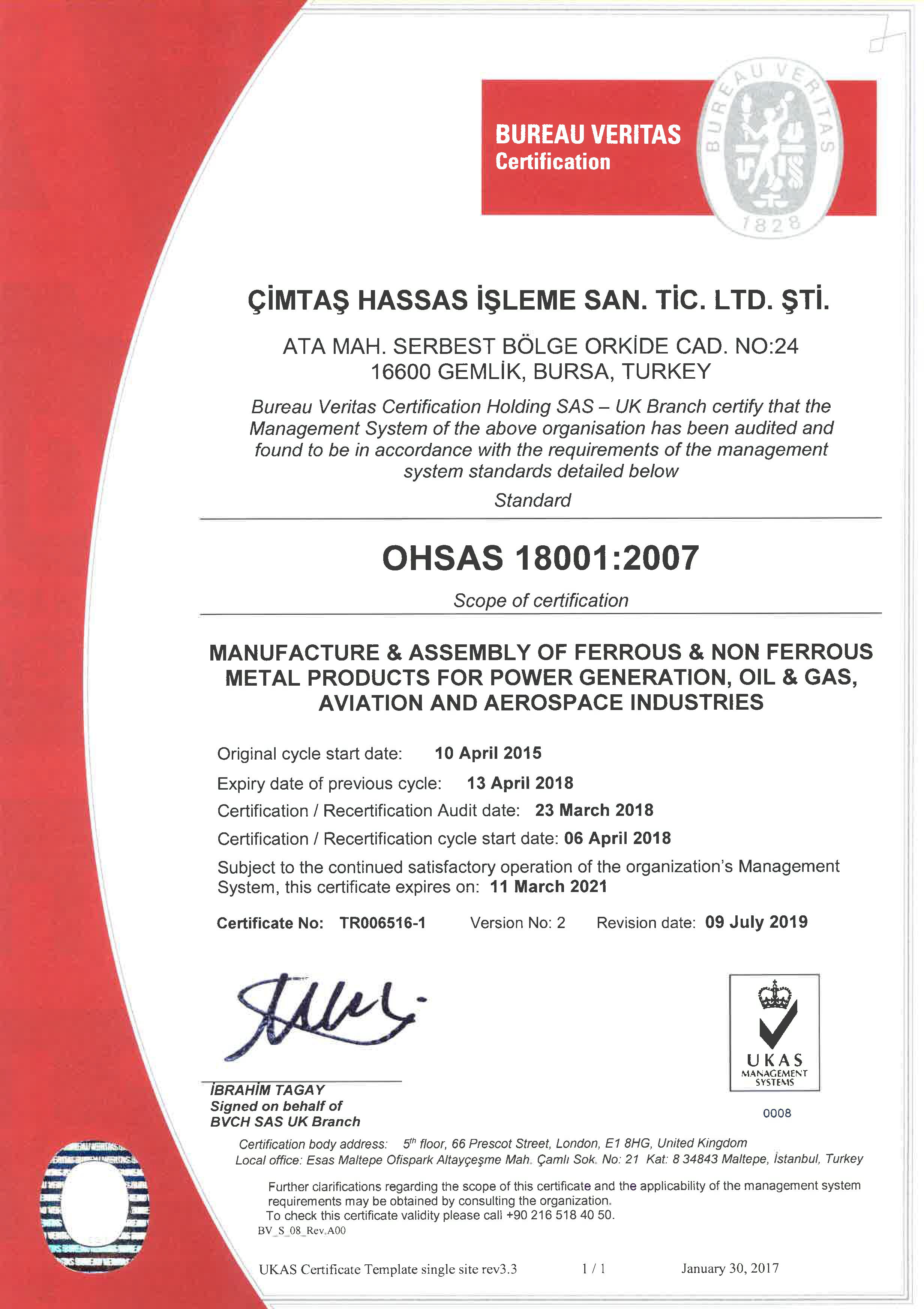Cimtas | Certifications